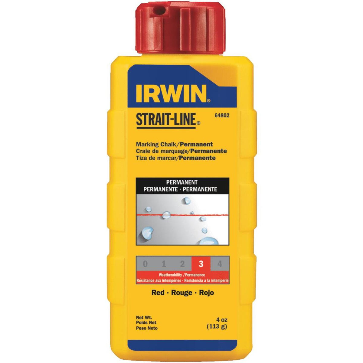 Irwin STRAIT-LINE 4 Oz. Red Permanent Chalk Line Chalk - Hemet, CA ...